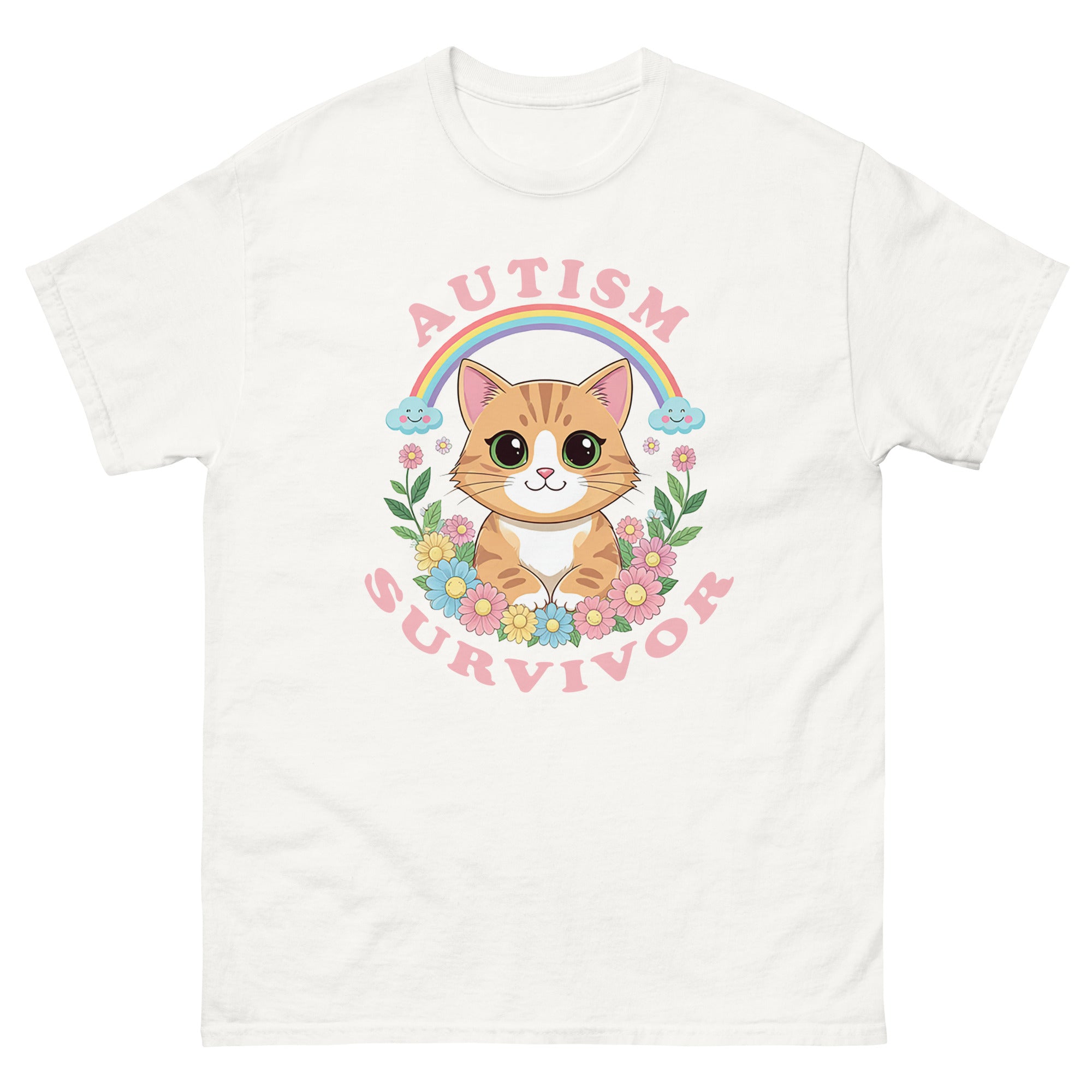 Autism Survivor | Funny Cute Graphic T-Shirt | With Cats!